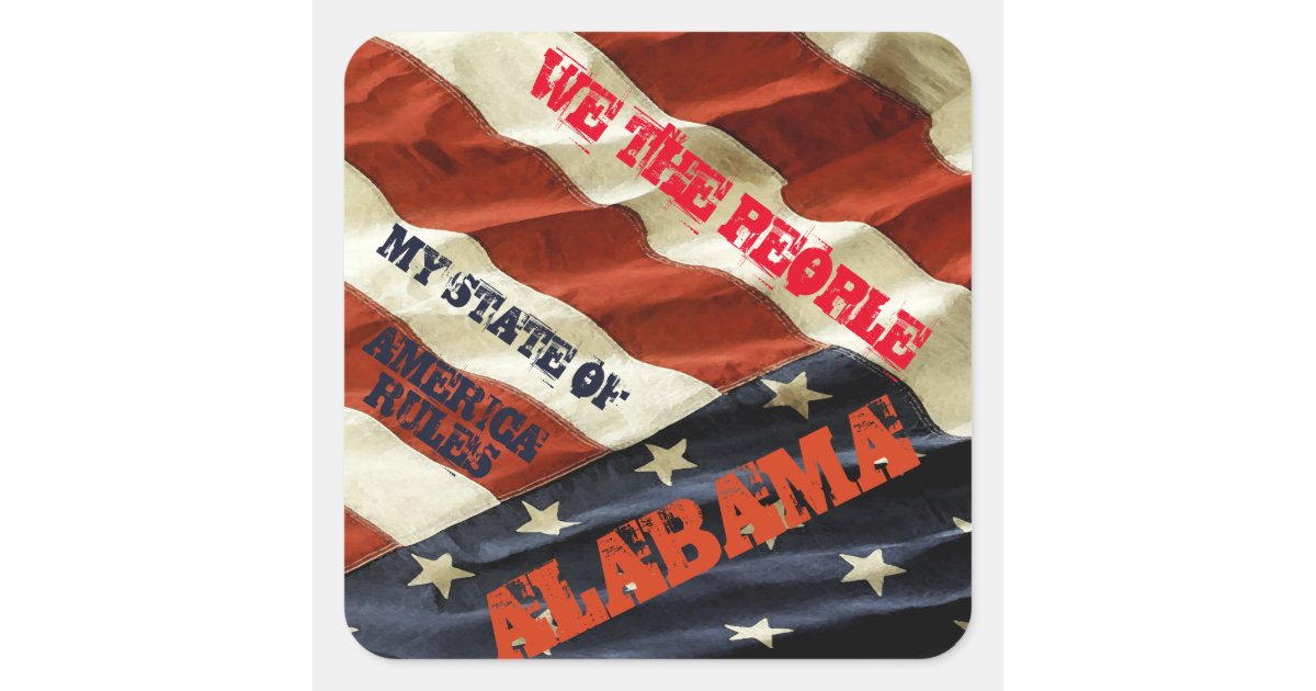 ALABAMA SQUARE STICKER | Zazzle