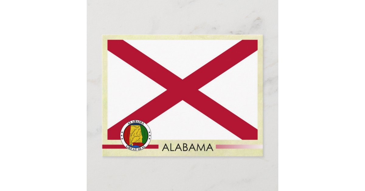 Alabama State Flag and Seal Postcard | Zazzle