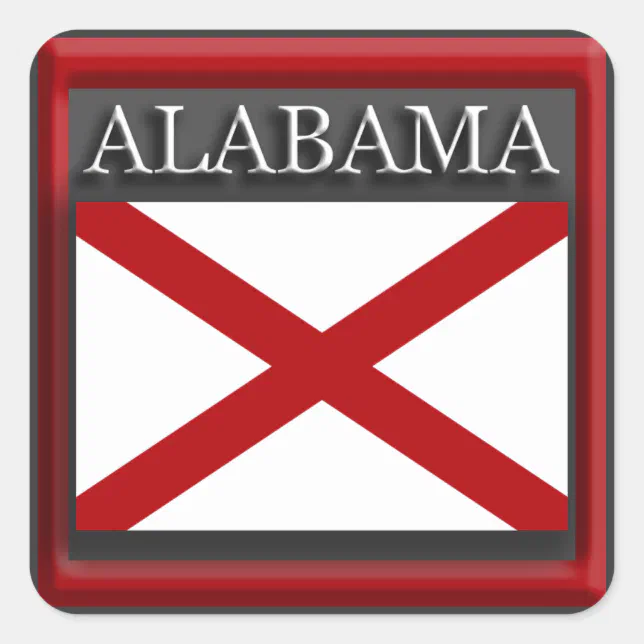 Alabama State Flag Design Sticker | Zazzle