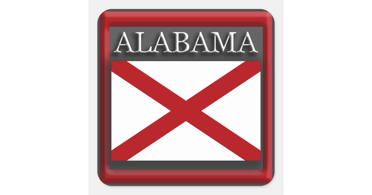 Alabama State Flag Design Sticker | Zazzle