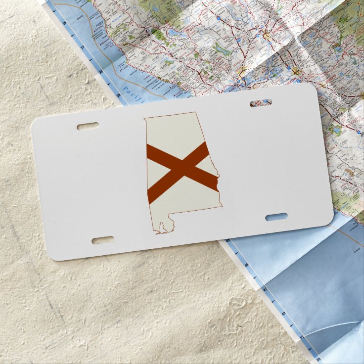 Alabama State Flag Silhouette License Plate | Zazzle