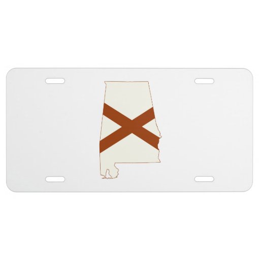 Alabama State Flag Silhouette License Plate | Zazzle