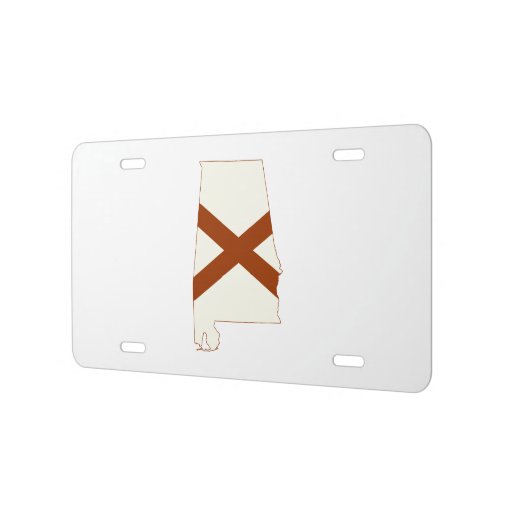 Alabama State Flag Silhouette License Plate | Zazzle