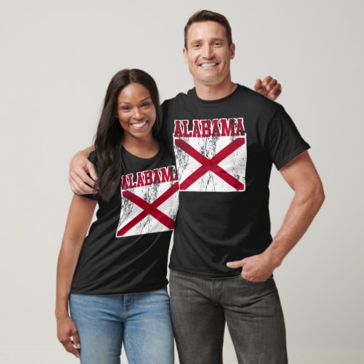 Alabama State Flag T-Shirt (Distressed) | Zazzle