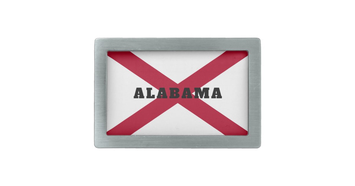 Alabama State Flag, USA Belt Buckle | Zazzle