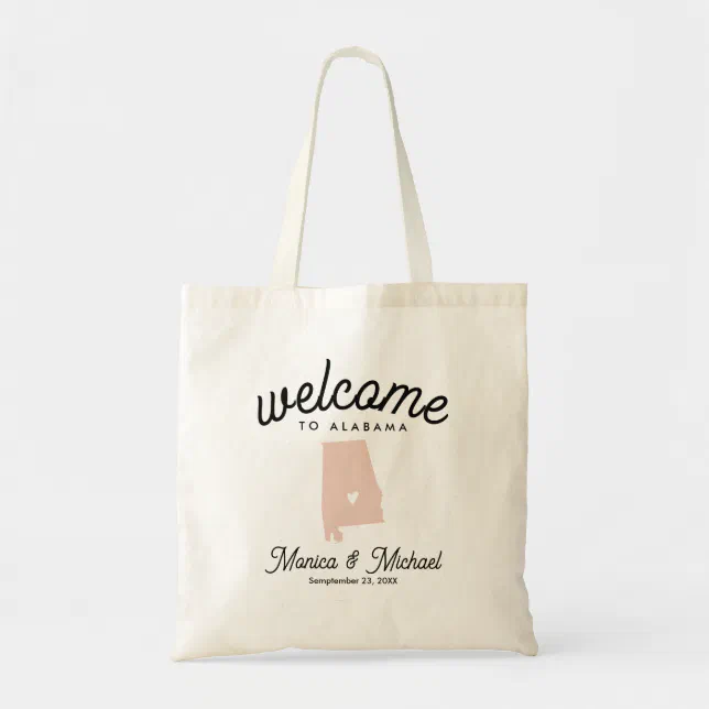 Alabama State Map Destination Wedding - ANY COLOR! Tote Bag | Zazzle