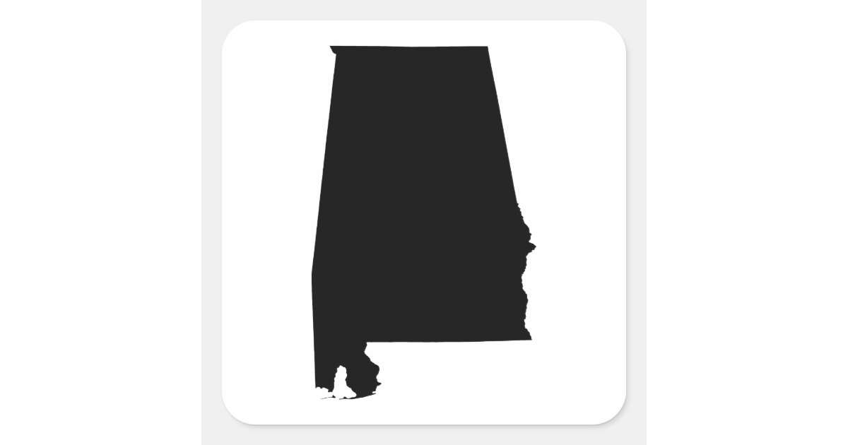 Alabama State Outline Square Sticker | Zazzle