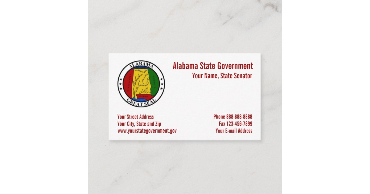 Alabama State Seal Government Business Card | Zazzle.com