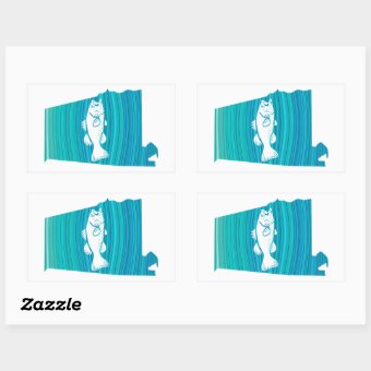 Alabama Wave Fishing Rectangular Sticker | Zazzle