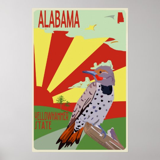 Alabama, Yellowhammer State, Travel Poster | Zazzle.com