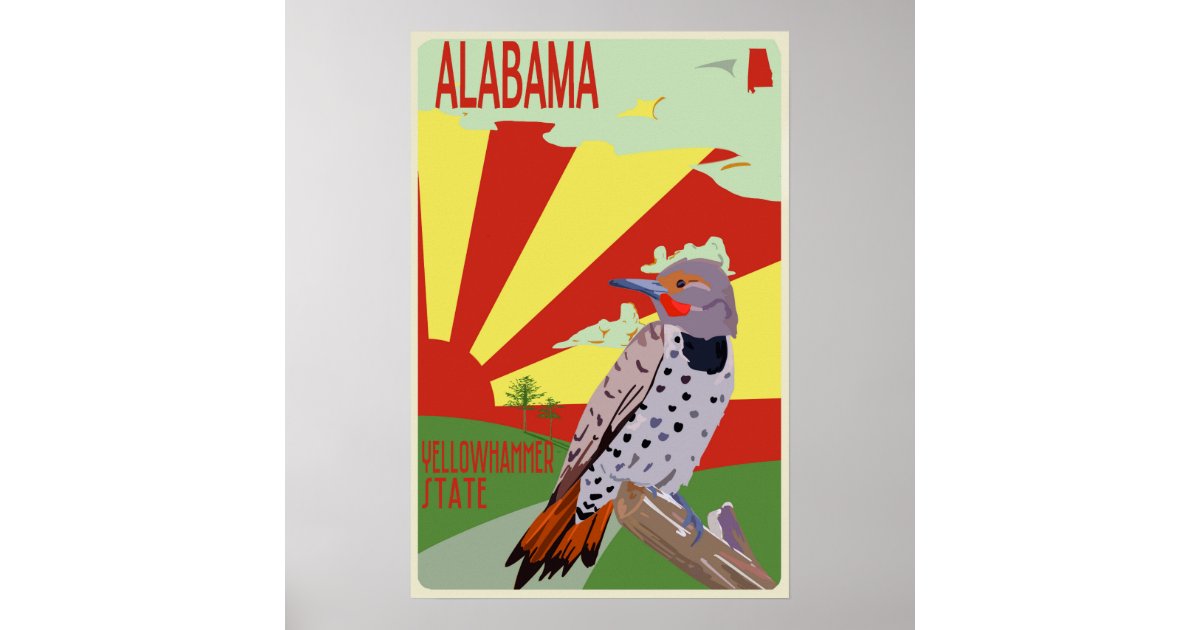 Alabama, Yellowhammer State, Travel Poster | Zazzle