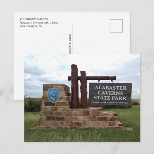 Alabaster Caverns State Park Entrance Sign, OK Postcard | Zazzle
