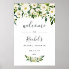 White Floral Greenery Wedding Welcome Sign Poster | Zazzle.com