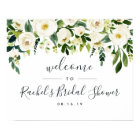 Alabaster Floral Bridal Shower Welcome Poster | Zazzle