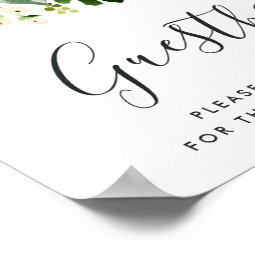 Alabaster Floral Wedding Guestbook Sign | Zazzle