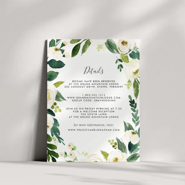 Alabaster Guest Information Card | Zazzle