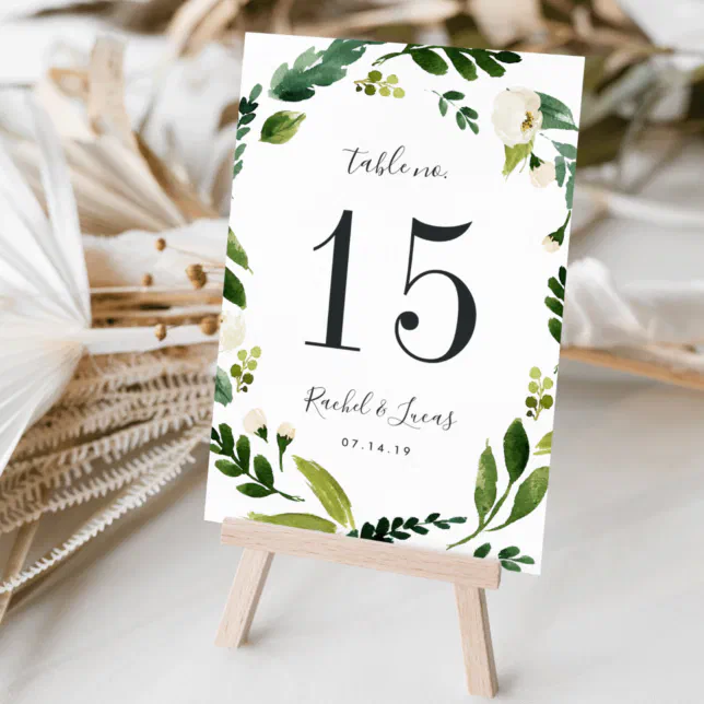 Alabaster | Personalized Table Number Card | Zazzle