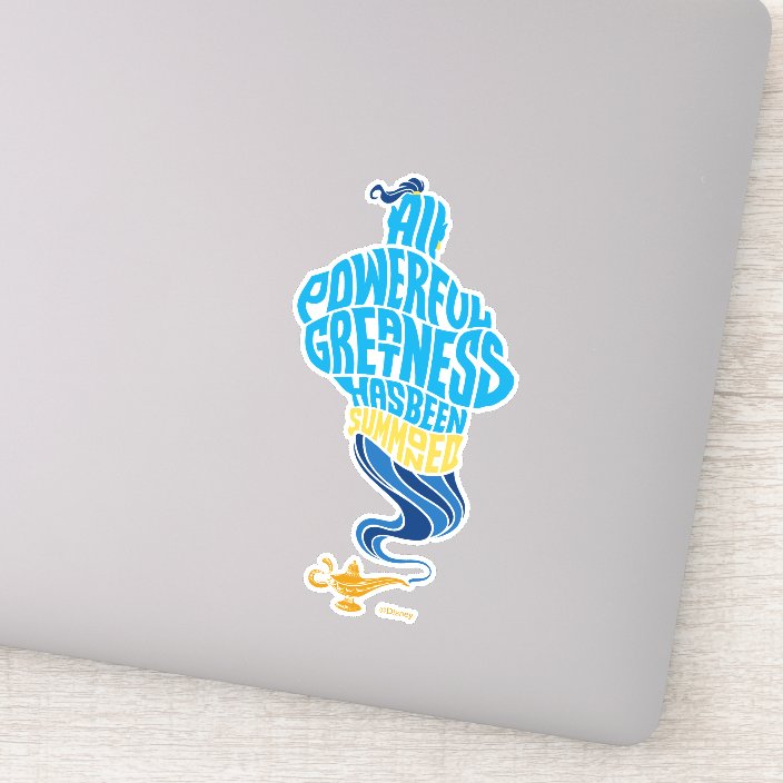 Aladdin | Genie - All Powerful Greatness Sticker | Zazzle.com