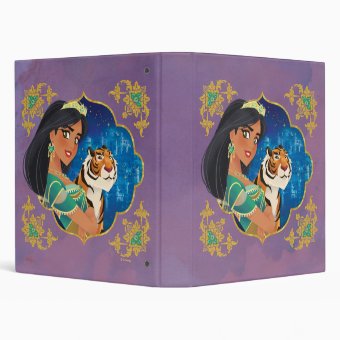 Aladdin | Jasmine And Raja Jewelled Graphic 3 Ring Binder | Zazzle