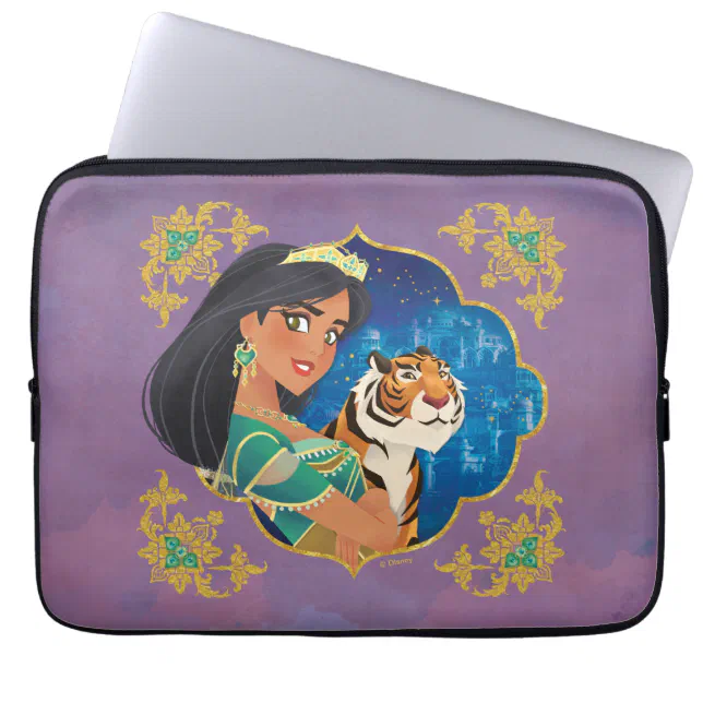 Aladdin | Jasmine And Raja Jewelled Graphic Laptop Sleeve | Zazzle