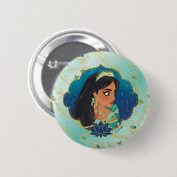 Aladdin | Jasmine Side Profile Graphic Button | Zazzle