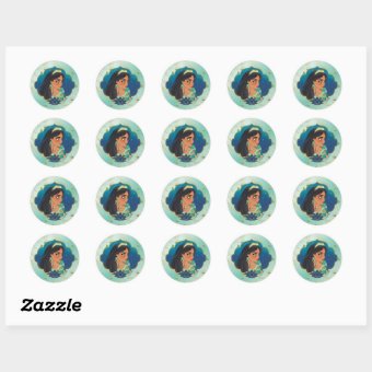 Aladdin | Jasmine Side Profile Graphic Classic Round Sticker | Zazzle