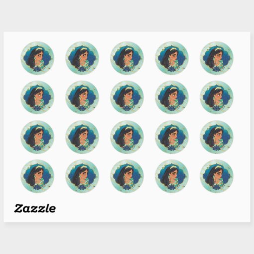Aladdin | Jasmine Side Profile Graphic Classic Round Sticker | Zazzle