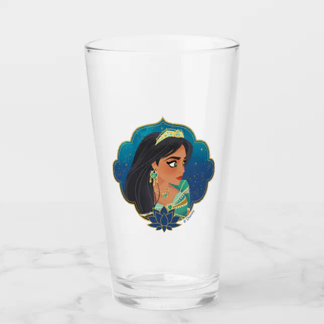 Aladdin | Jasmine Side Profile Graphic Glass | Zazzle