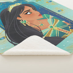 Aladdin | Jasmine Side Profile Graphic Sherpa Blanket | Zazzle