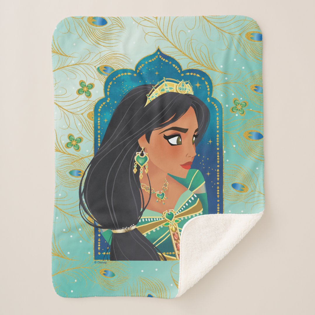 Aladdin | Jasmine Side Profile Graphic Sherpa Blanket | Zazzle