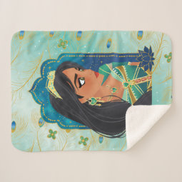 Aladdin | Jasmine Side Profile Graphic Sherpa Blanket | Zazzle