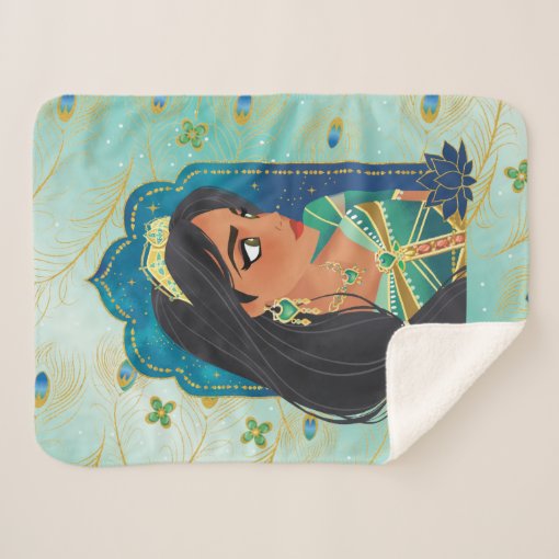 Aladdin | Jasmine Side Profile Graphic Sherpa Blanket | Zazzle