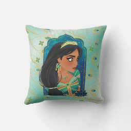 Aladdin | Jasmine Side Profile Graphic Throw Pillow | Zazzle