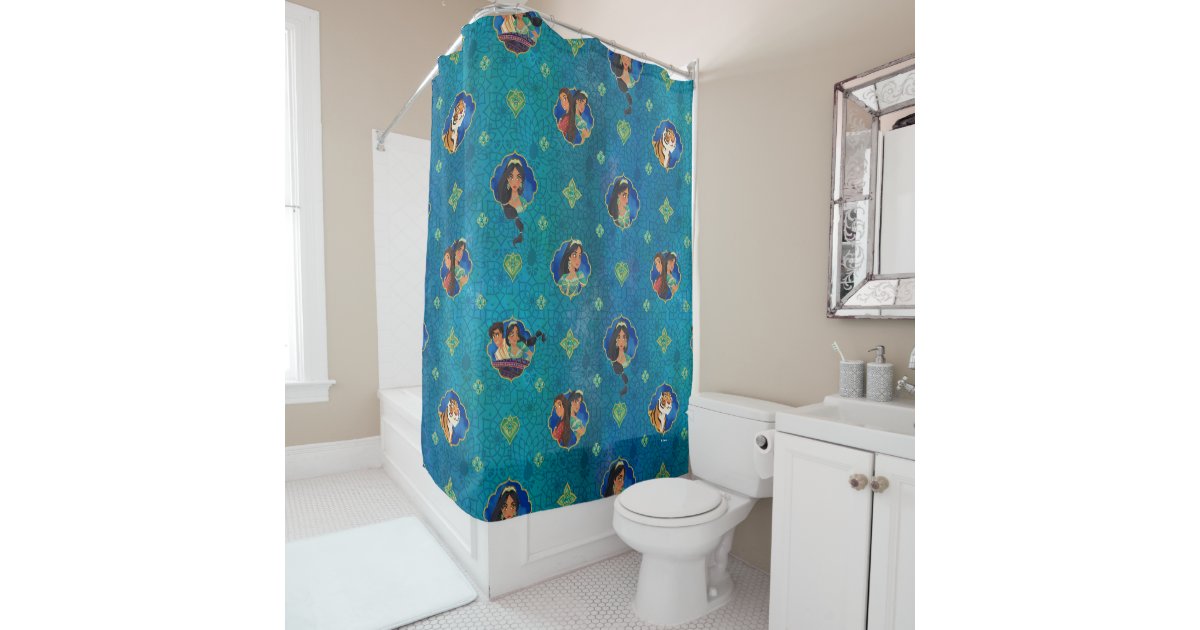 Aladdin | Jewelled Character Art Pattern Shower Curtain | Zazzle