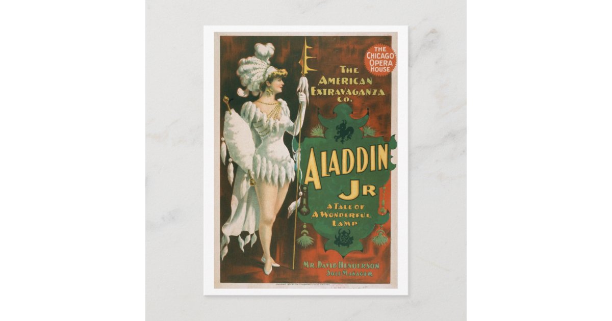 "Aladdin Jr" Vintage Theater Postcard | Zazzle