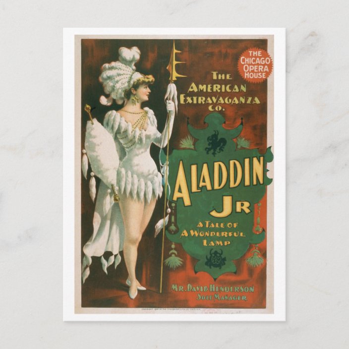 "Aladdin Jr" Vintage Theater Postcard | Zazzle.com