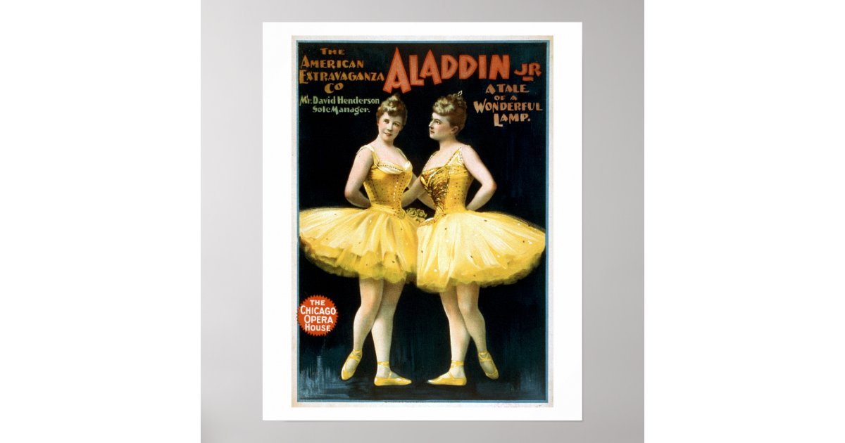 Aladdin Jr Vintage Theater Poster | Zazzle