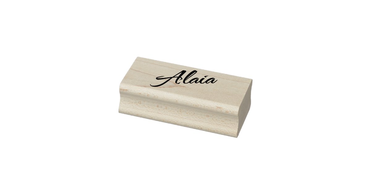 Alaia name cursive script font rubber stamp | Zazzle