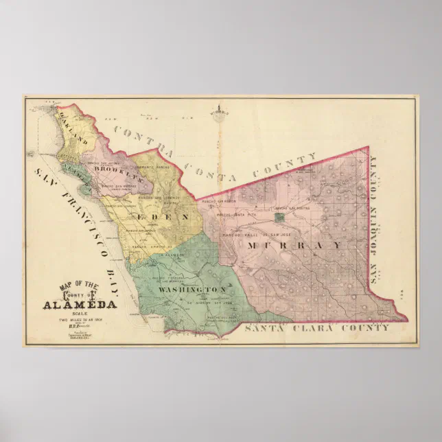 Alameda County map Poster | Zazzle