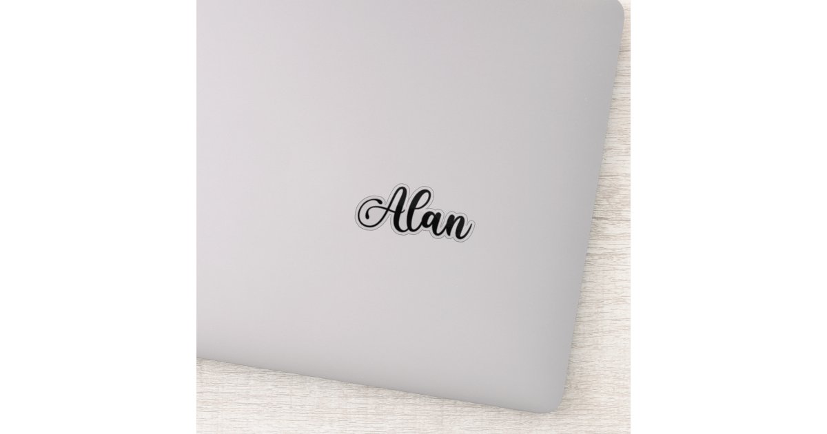 Alan Name - Handwritten Calligraphy Sticker | Zazzle