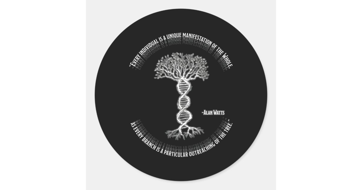 Alan Watts Every Individual Is P Of The Whole Classic Round Sticker ...