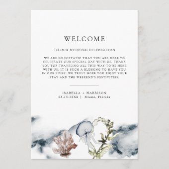 ALANA Tropical Beach Welcome Letter Timeline Card | Zazzle