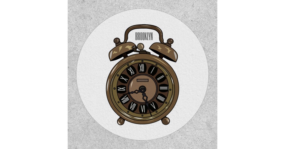 Alarm clock cartoon illustration patch | Zazzle