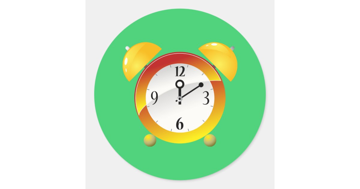 Alarm Clock Classic Round Sticker | Zazzle