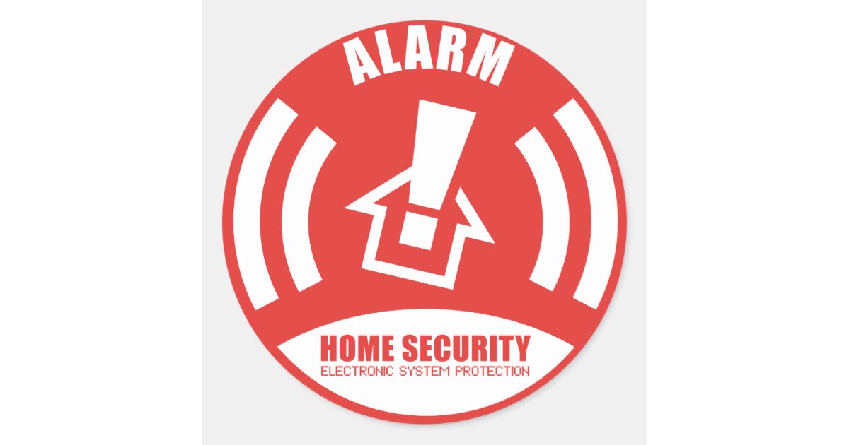 Alarm sticker warning security home | Zazzle