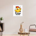 Alarmed Cluck Funny Chicken Clock Pun Poster | Zazzle