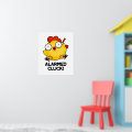 Alarmed Cluck Funny Chicken Clock Pun Poster | Zazzle