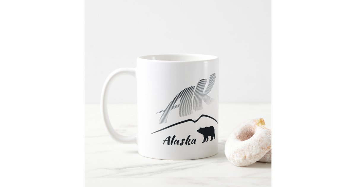 Alaska (AK) Kodiak brown bear - Black Logo Coffee Mug | Zazzle.com