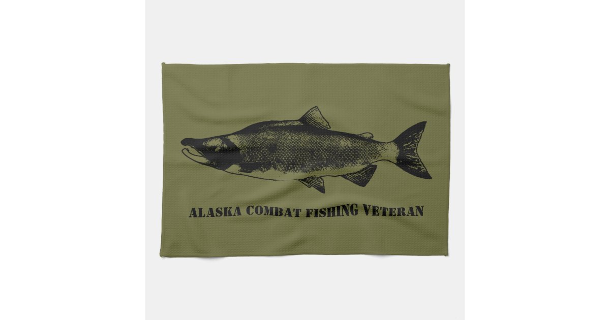 Alaska Combat Fishing Veteran Kitchen Towel | Zazzle