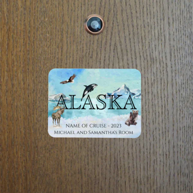 Alaska Cruise Cruising Custom Bear Moose Snow Magnet | Zazzle